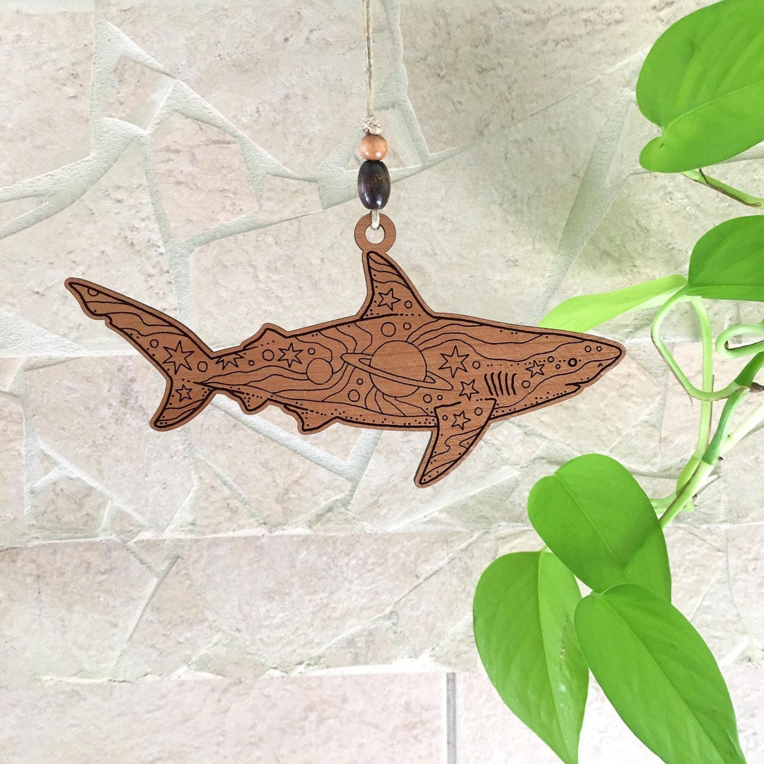 Space Shark Wood Art Ornament Hanging Decor Ocean Animal Nature ...