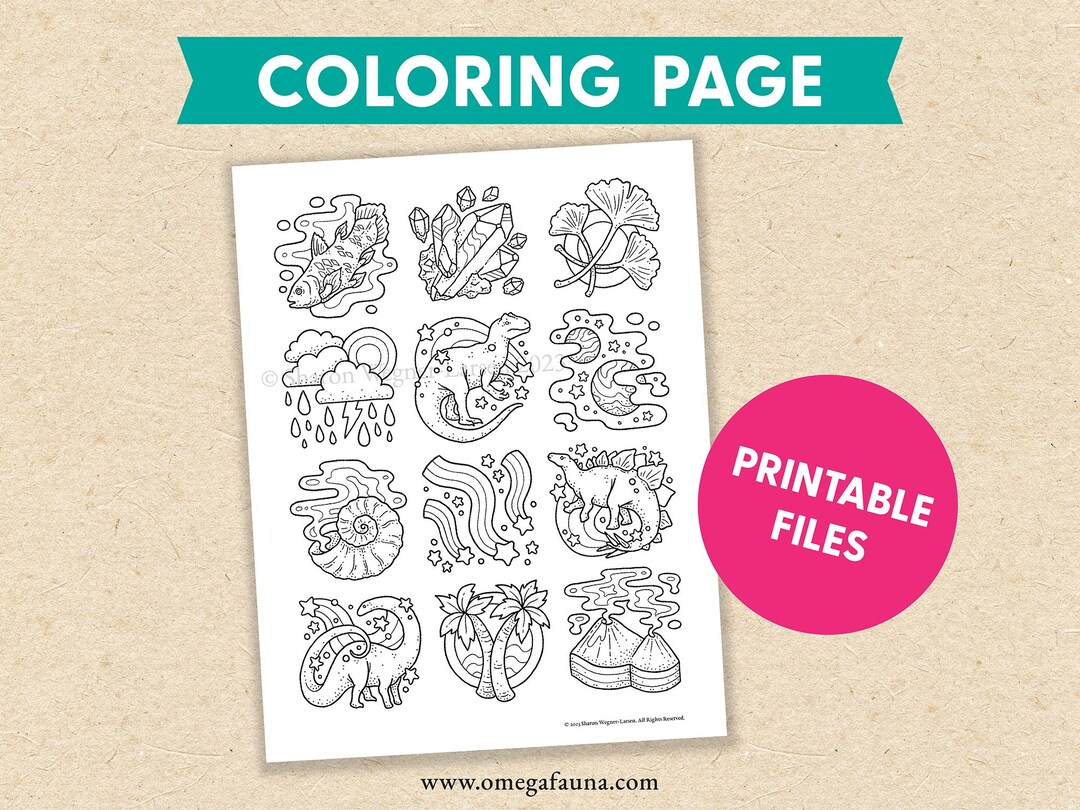Natural History Coloring Page | Printable Earth Science + Paleontology ...