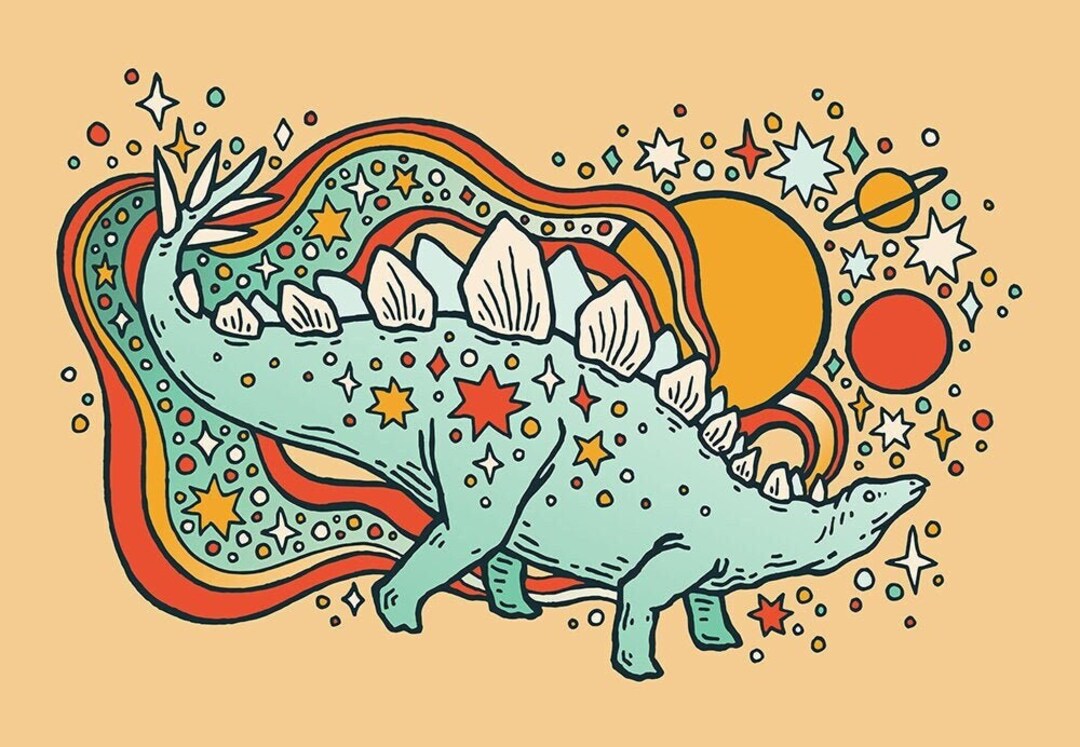 Space Dinosaur Art Print Star Stegosaurus Fun Science Art - Etsy