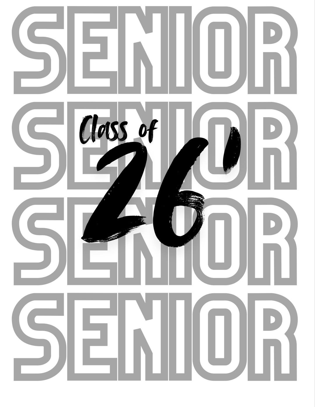 Senior: Class of 26’ Vinyl Template - Etsy