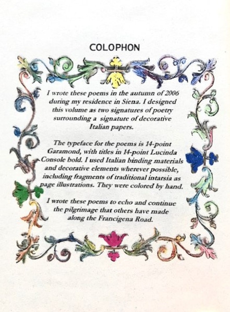 Italian Poems Original, Illustrated Poems From Siena and Tuscany - Etsy