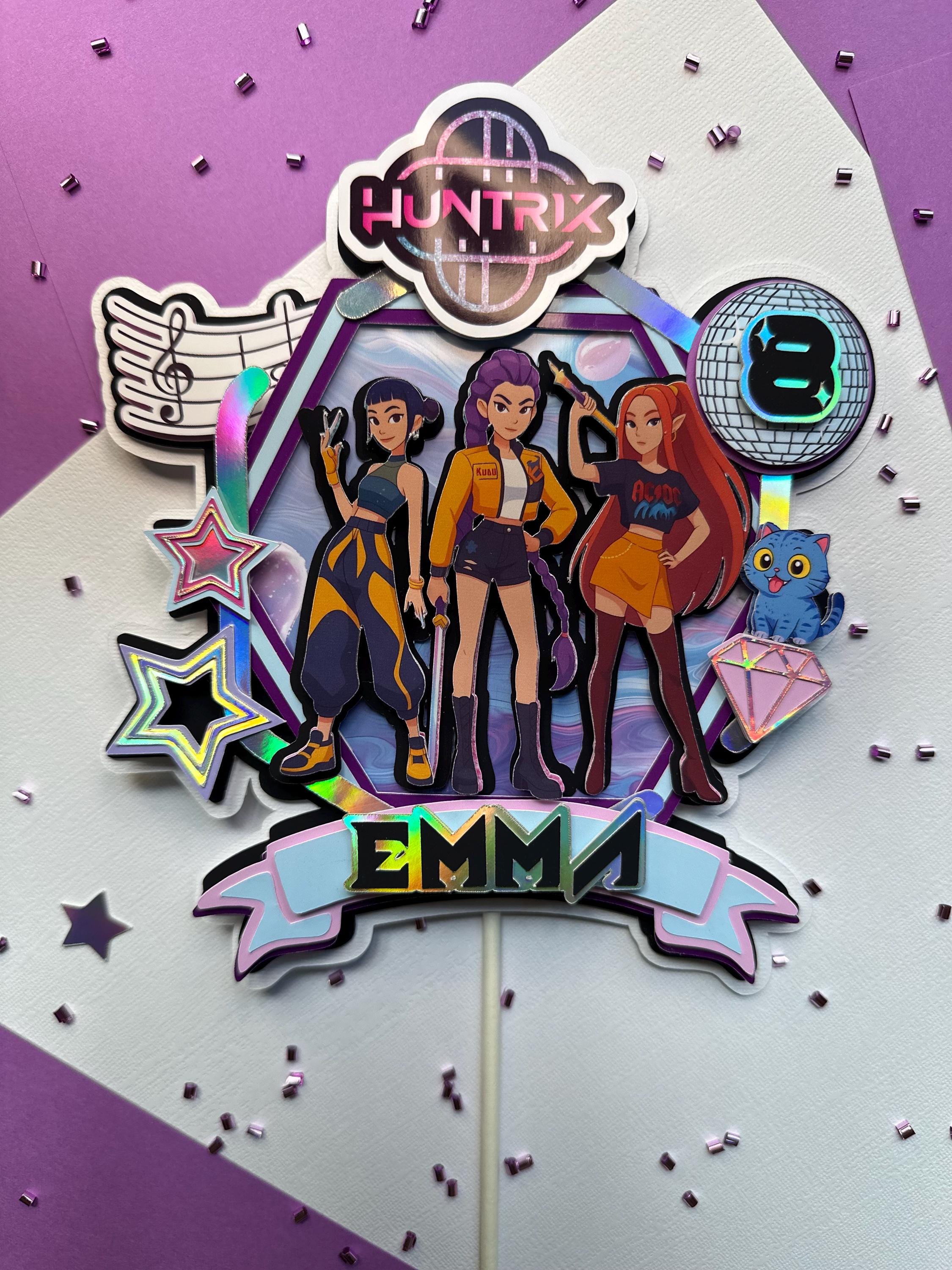 Kpop Demon Hunters Huntrix Layered 3D Cake Topper – Personalized ...