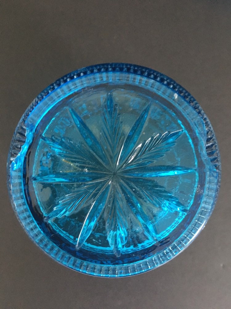 Antique Victorian Hand Painted Blue Turquoise Art Glass Spooner Tumbler ...