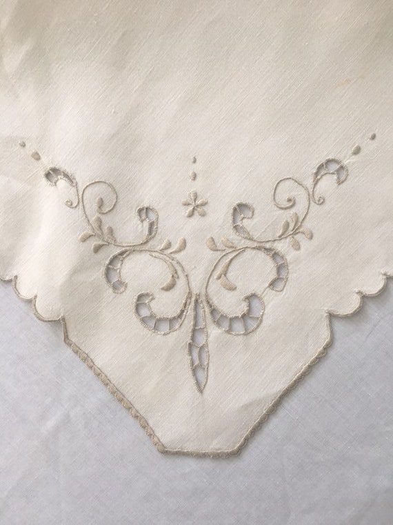 Vintage Madeira Embroidered Cut Work Punto Tagliato Cream | Etsy