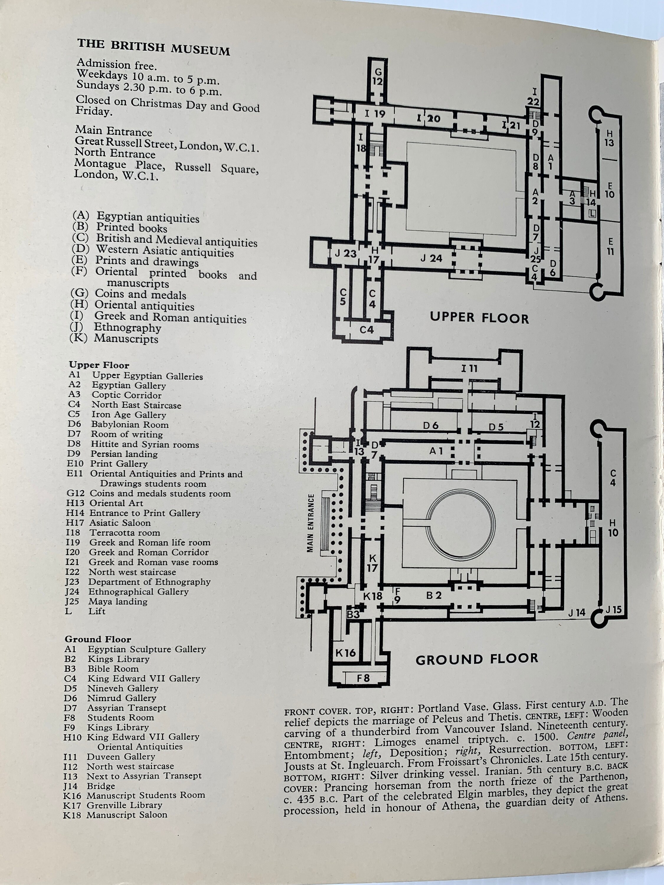 Vintage 1970 A Brief History of the British Museum E.J. Miller ...