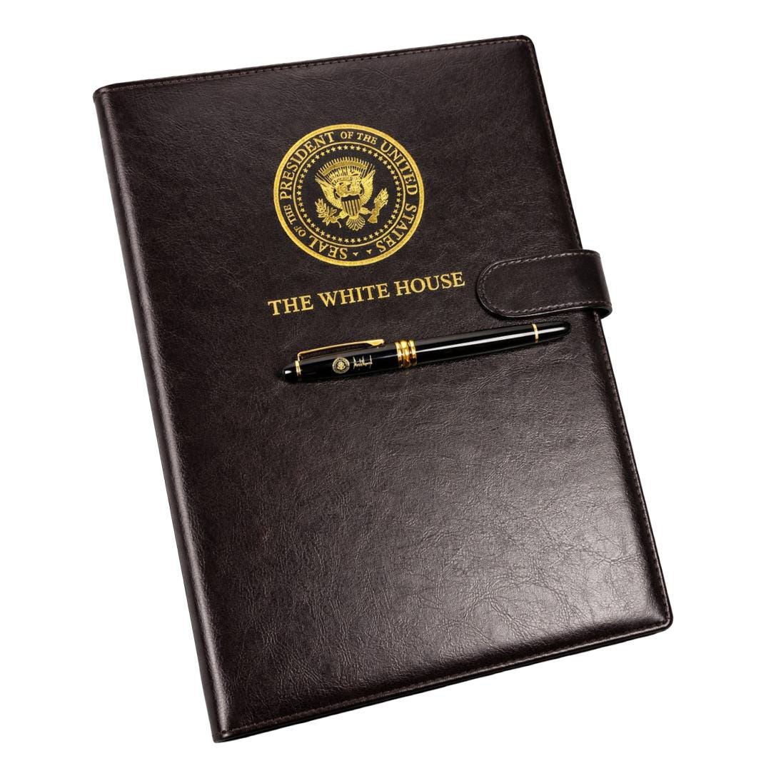 White House Presidential Leather Folder and Donald Trump Signature Pen ...