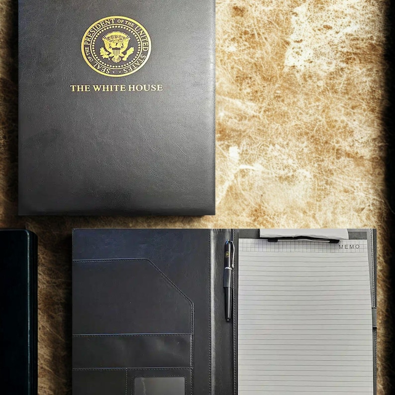White House Presidential Leather Folder and Donald Trump Signature Pen ...