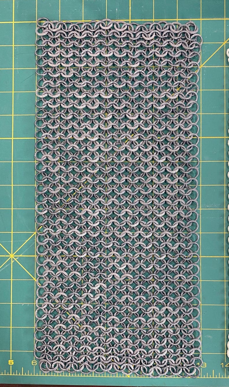 Cosplay Chainmail Fabric Sheet (medium 7x15) | 3D Printed PLA Plastic ...