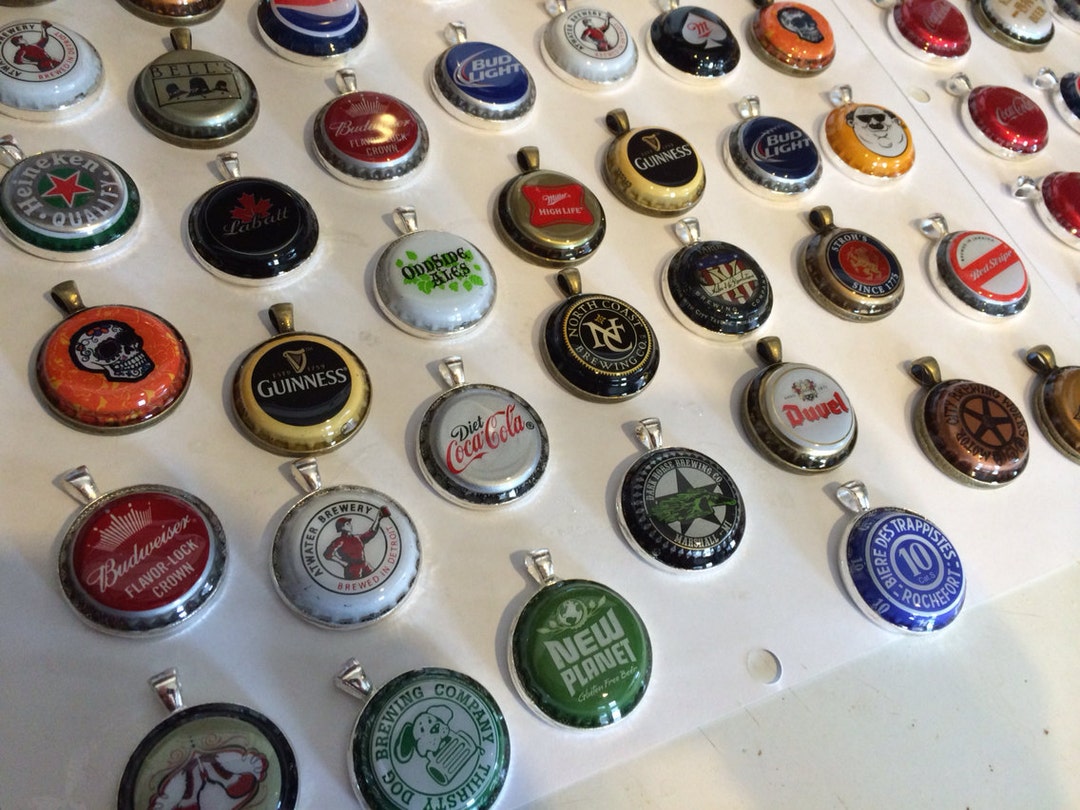 Custom Craft Beer Cap, Bottle Cap, Beercap Pendant, Necklace, Keychain ...