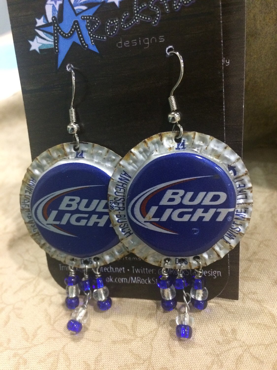 Bud Light Upcycled Earrings, Beer, Custom, Handmade - Etsy