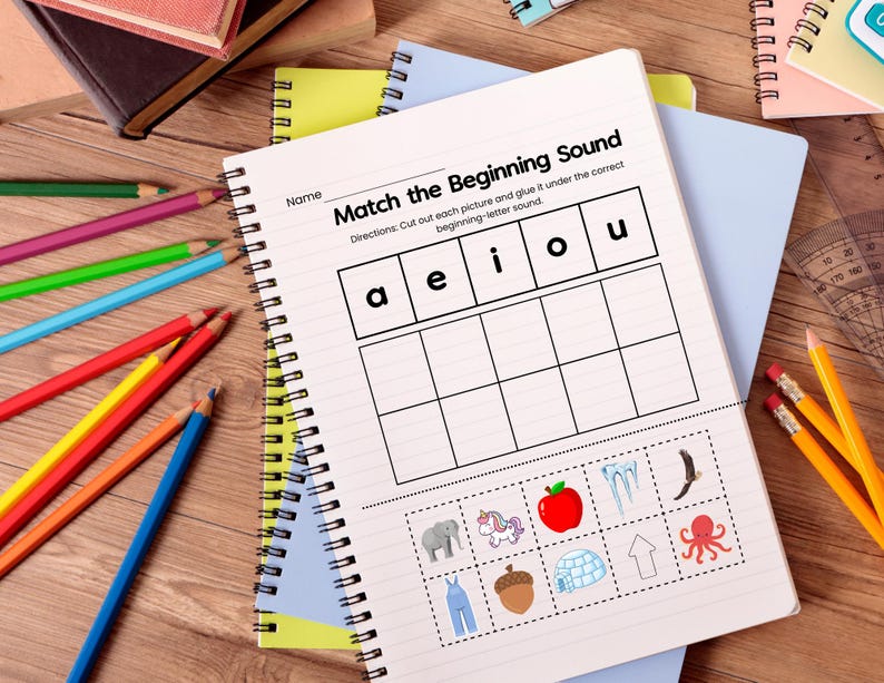 Beginning Sounds Worksheet Pack: Phonics Activities, Cut & Paste (PDF ...