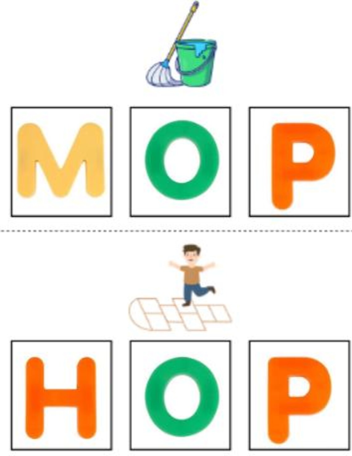 Short O CVC Word Building Mats: Phonics Literacy Center (printable PDF ...