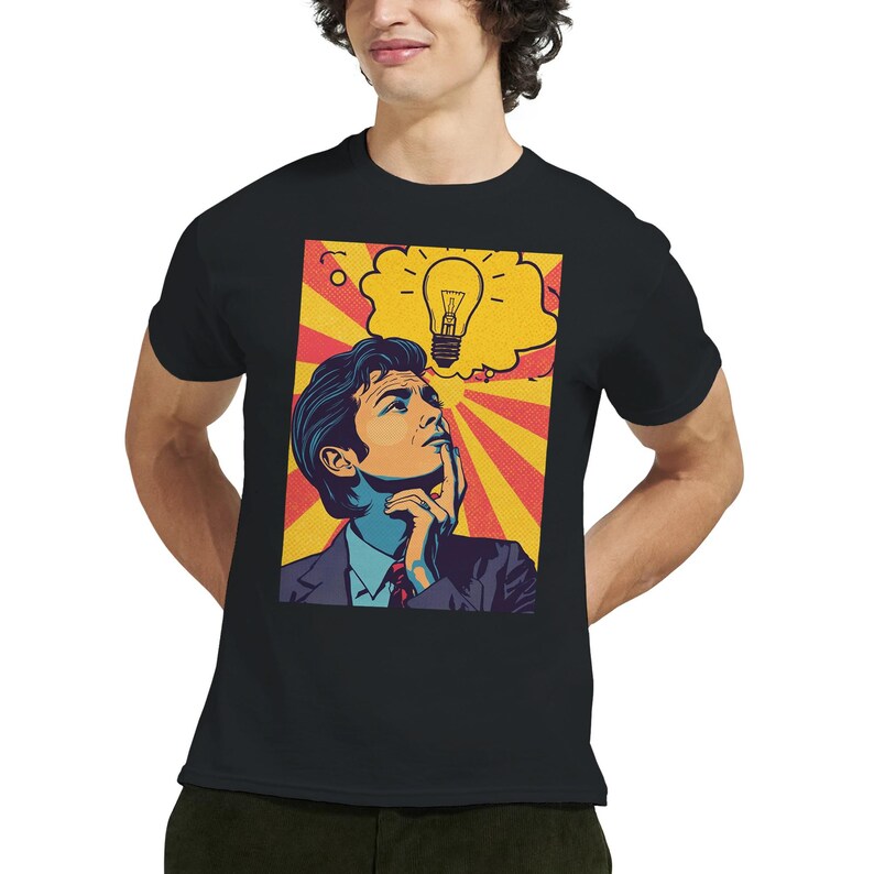 Pop Art Idea T-shirt | Think & Find a Solution | Creative Retro Design ...
