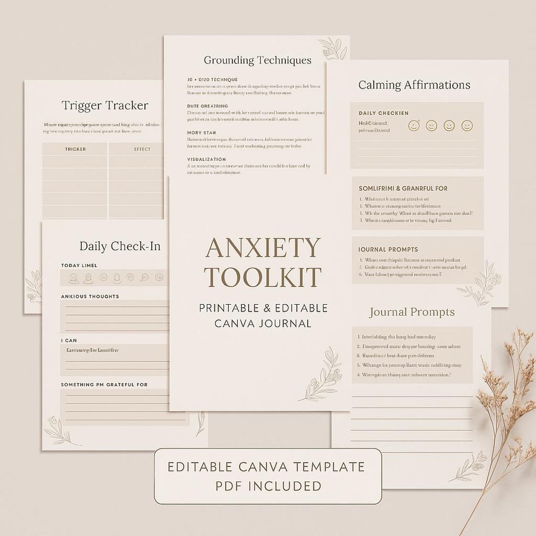 Anxiety Toolkit | Printable & Editable | Grounding Techniques, Trigger ...
