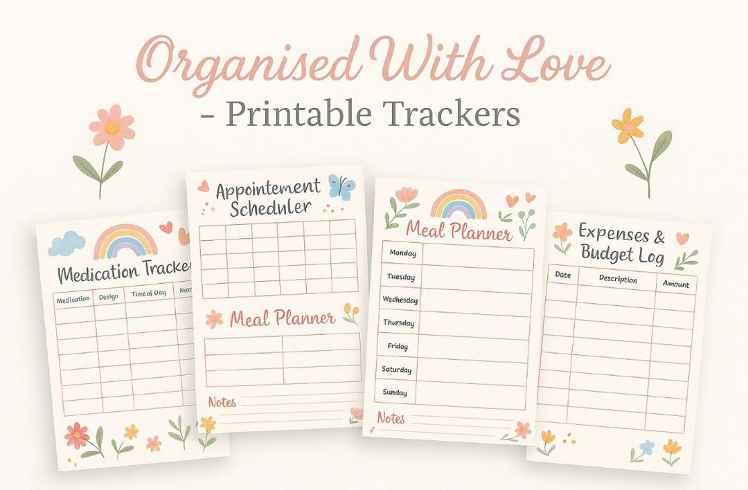 Carer & Parent Planner Printables – Medication Tracker, Appointment ...
