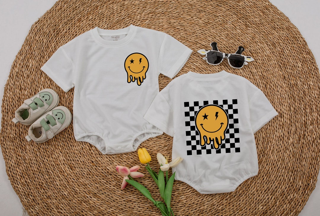 STAFAZ Smiley Face Baby Romper Happy Face Bodysuit - Etsy
