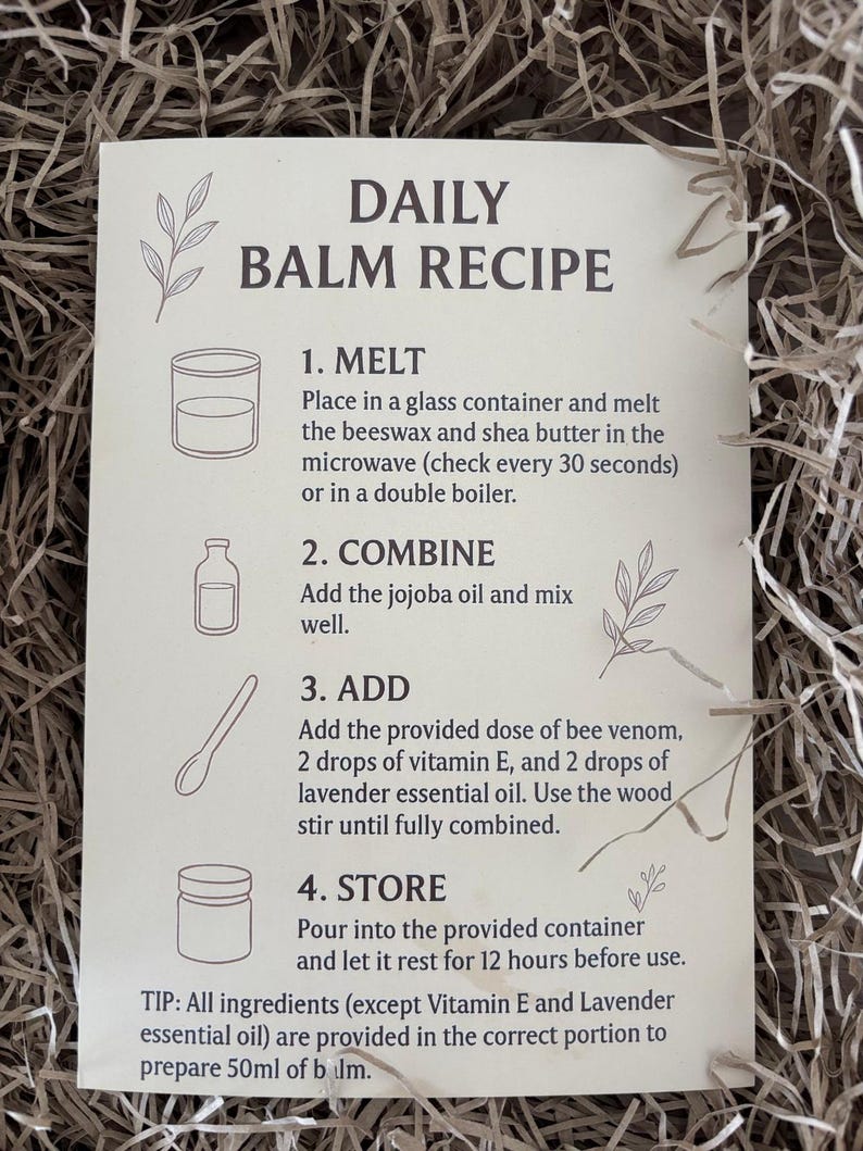 DIY Bee Venom Balm Kit: Natural Skincare Gift Set for Homemade Beauty ...