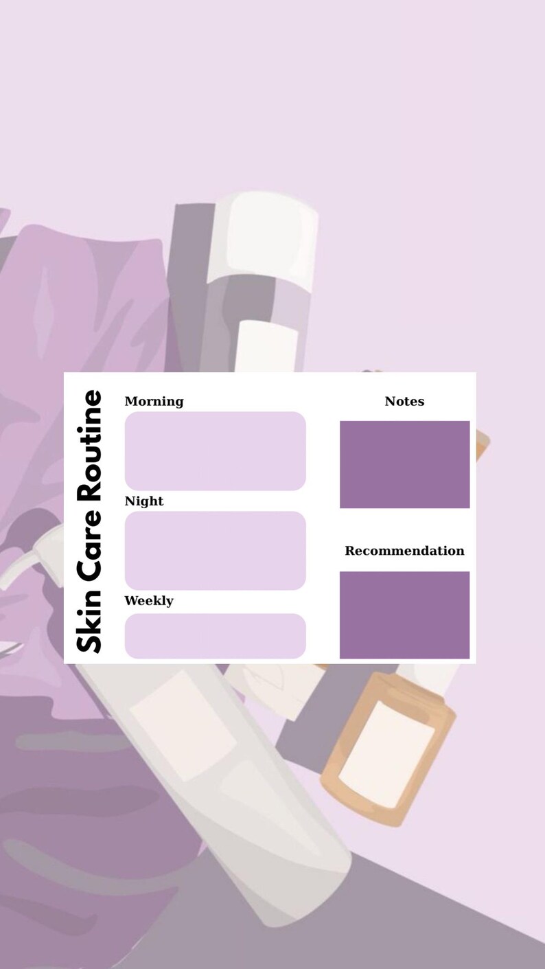 Skincare Routine Cards – Printable & Canva Template | Pink Aesthetic ...
