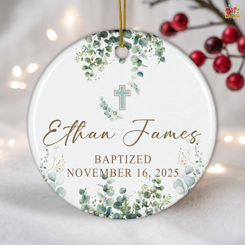 Personalized Baptism Ornament,custom Baptism Gift With Name & Date ...