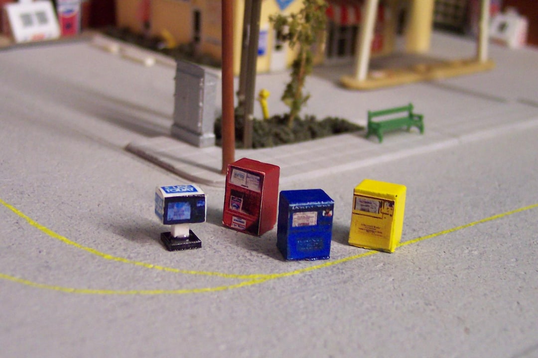 N Scale Newspaper Stands 4 Pcs Finished, Detailed and Ready to Install ...