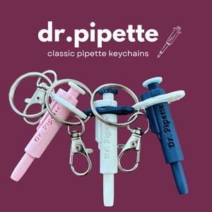 3d-printed Pipette Keychain (cloud White) - Etsy