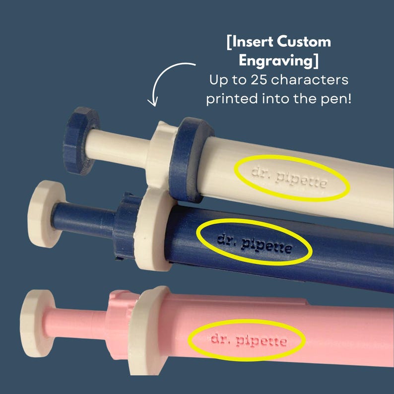 3d-printed Pipette Pen (steel Blue) - Etsy