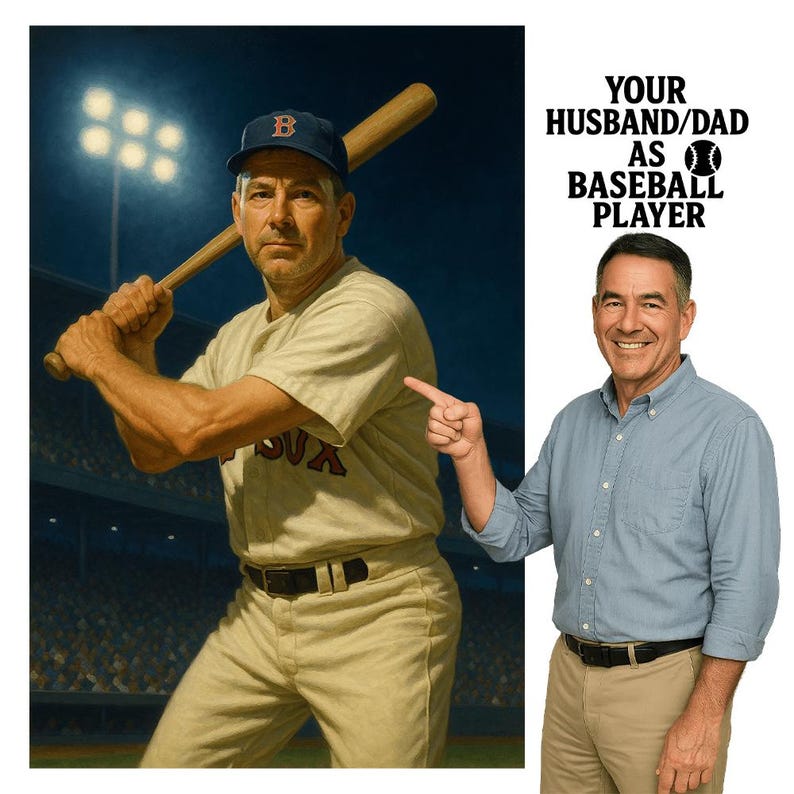 Personalized Baseball Portrait: Custom MLB Fan Gift (digital Print - Etsy