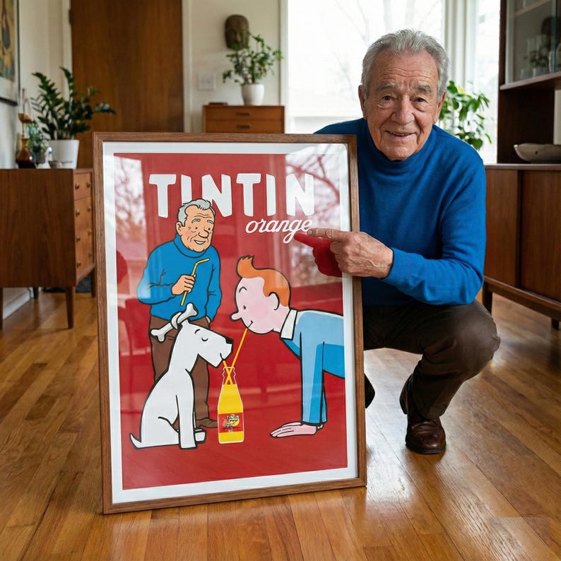 Personalized Tintin Comic Book Cover Art - Custom Digital Printable ...