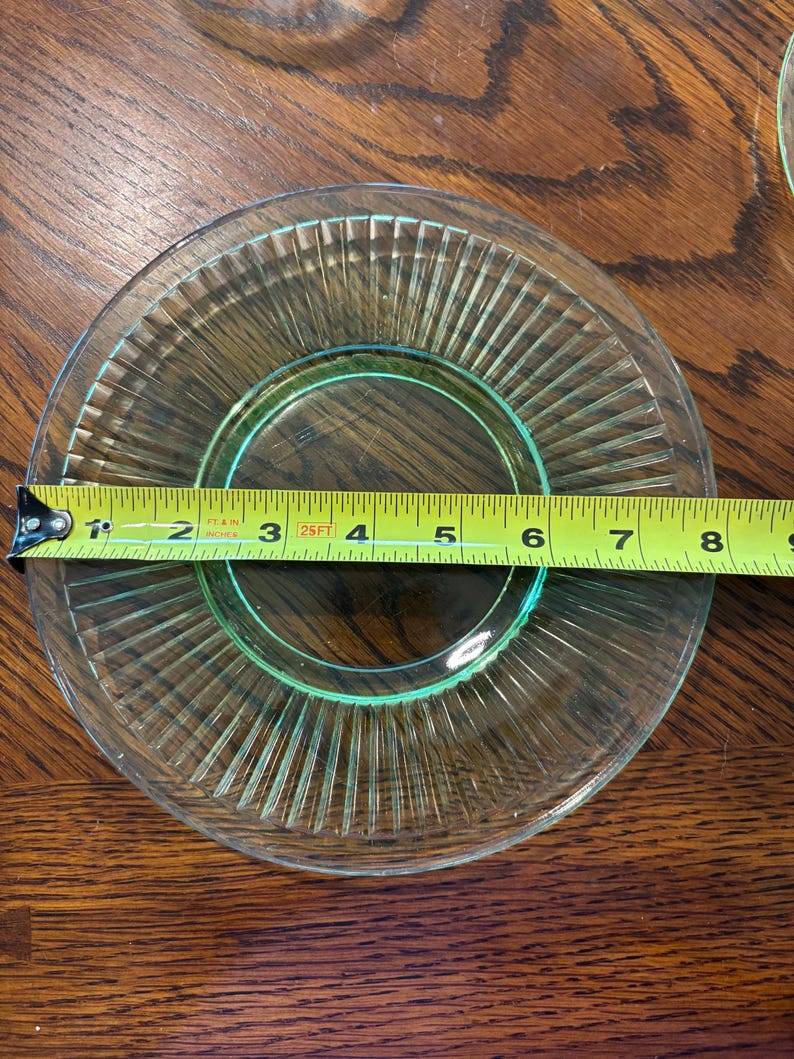 1930s Economy Glass Round Robin Plates, Green - Etsy Canada