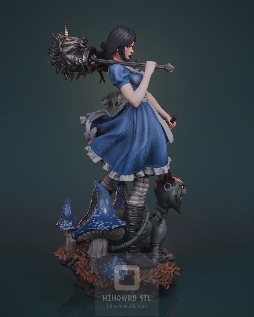 Alice Liddell - 25 Cm Figure/statue ,painted ,handmade, 3d Printed ...