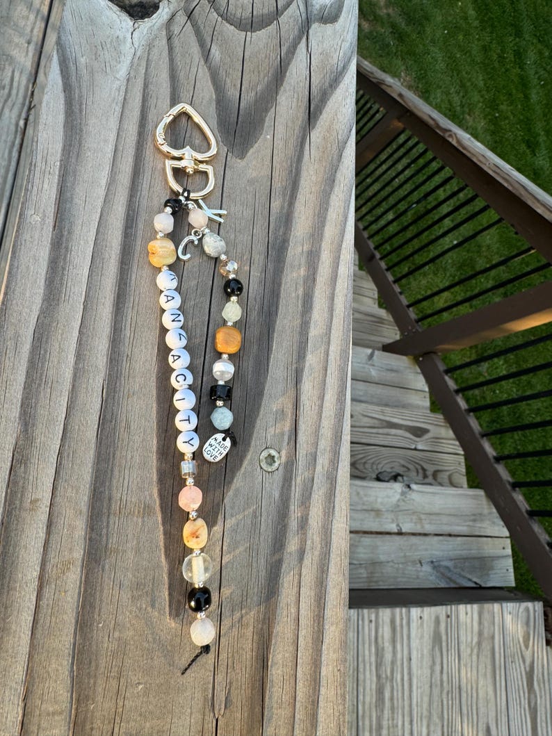 Handmade Beaded Bag Charms & Keychains Made With Real Gemstones !! - Etsy