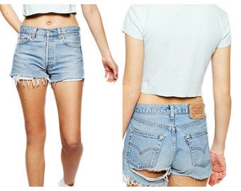 ALL SIZES Rolled Up BLACK Vintage High Waisted Shorts