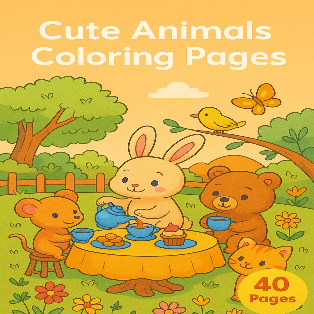 Cute Animals Coloring Pages for Kids | 40 Fun Printable Coloring Sheets ...