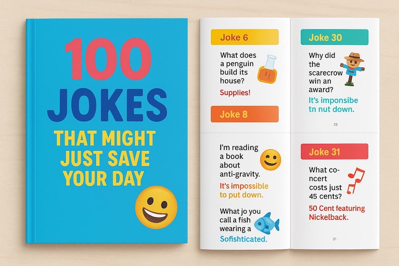 100 Funny Jokes – Digital Joke Book PDF | Instant Download | Humor Gift ...