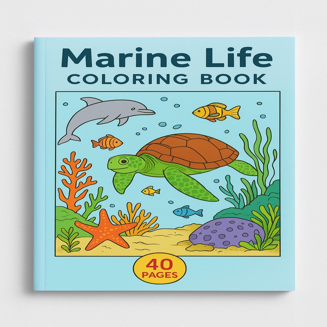 Marine Life Coloring Book | Ocean Animals | 40 Pages PDF - Etsy UK