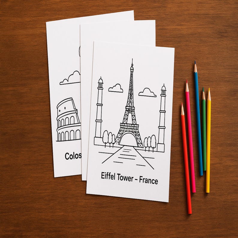 20 World Landmarks Coloring Pages | Printable PDF | Famous Monuments ...