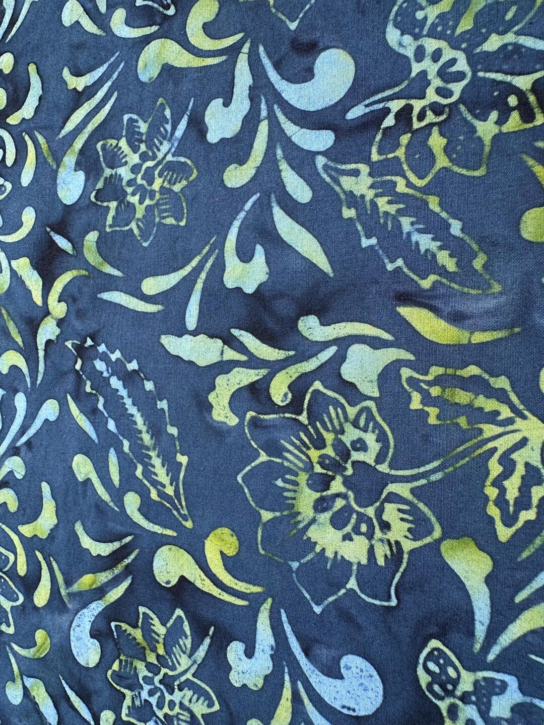 Blue Flower Batik Half Yard - Etsy