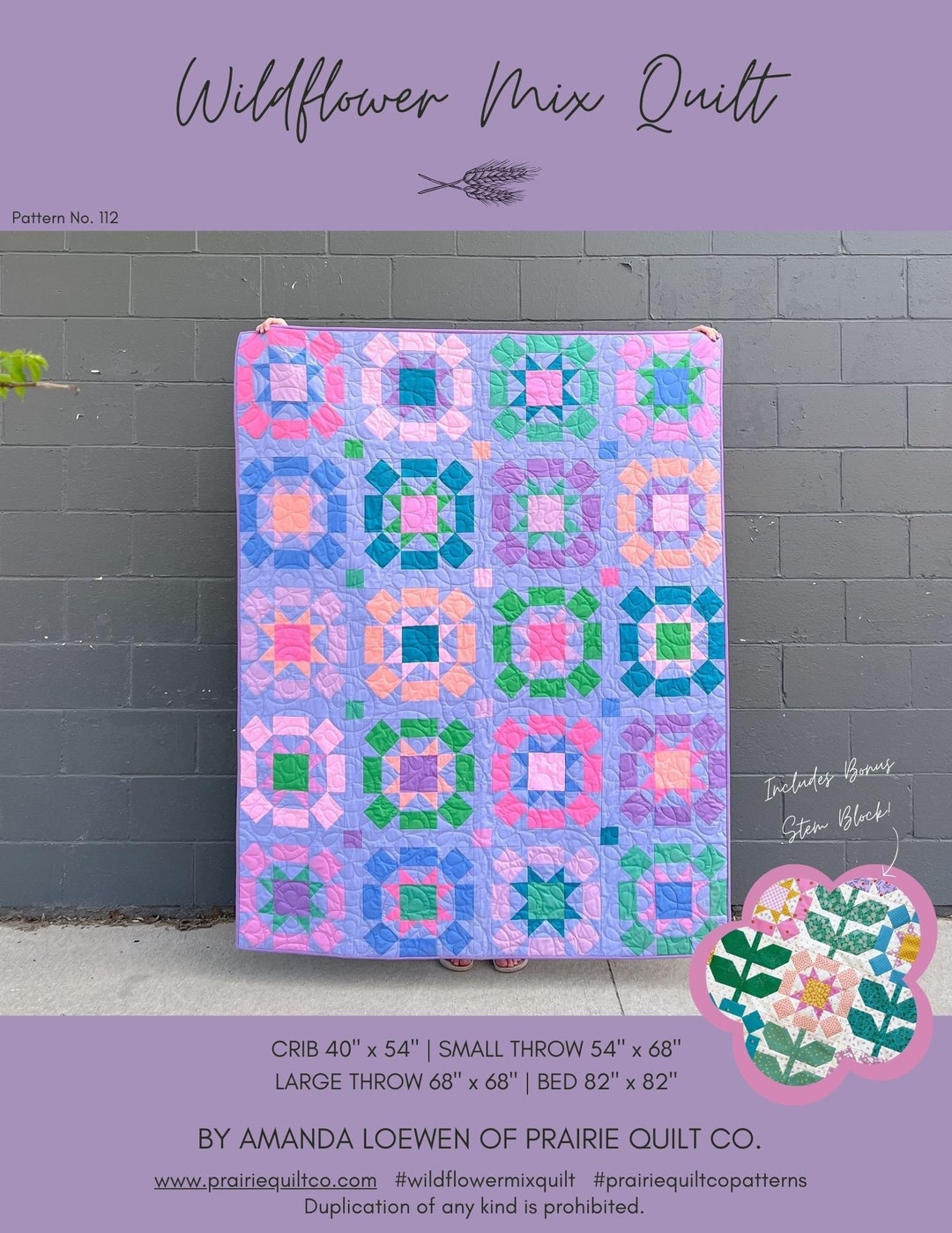 Wildflower Mix PDF Quilt Pattern - Beginner, Fat Quarter Friendly - Etsy