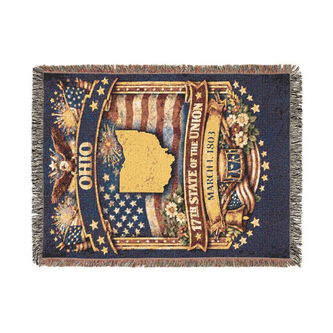 Ohio 17th State America 250 Woven Blanket | 'the Seventeenth State ...