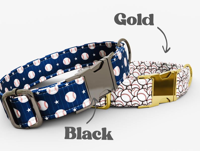 Personalized Baseball Dog Collar With Leash: USA Handmade Sports Collar ...