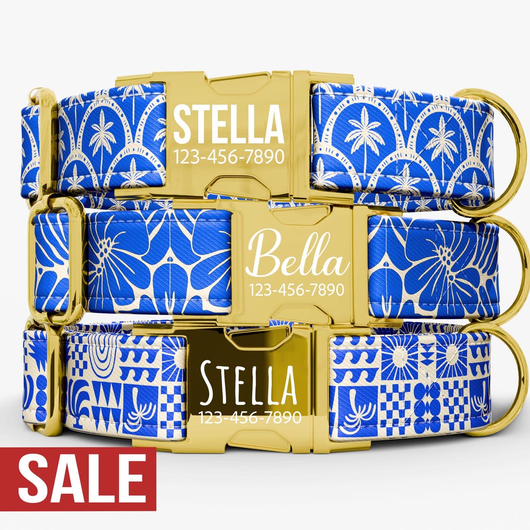 Personalized Bohemian Ethnic Dog Collars, Turkish Theme Dog Collar With ...
