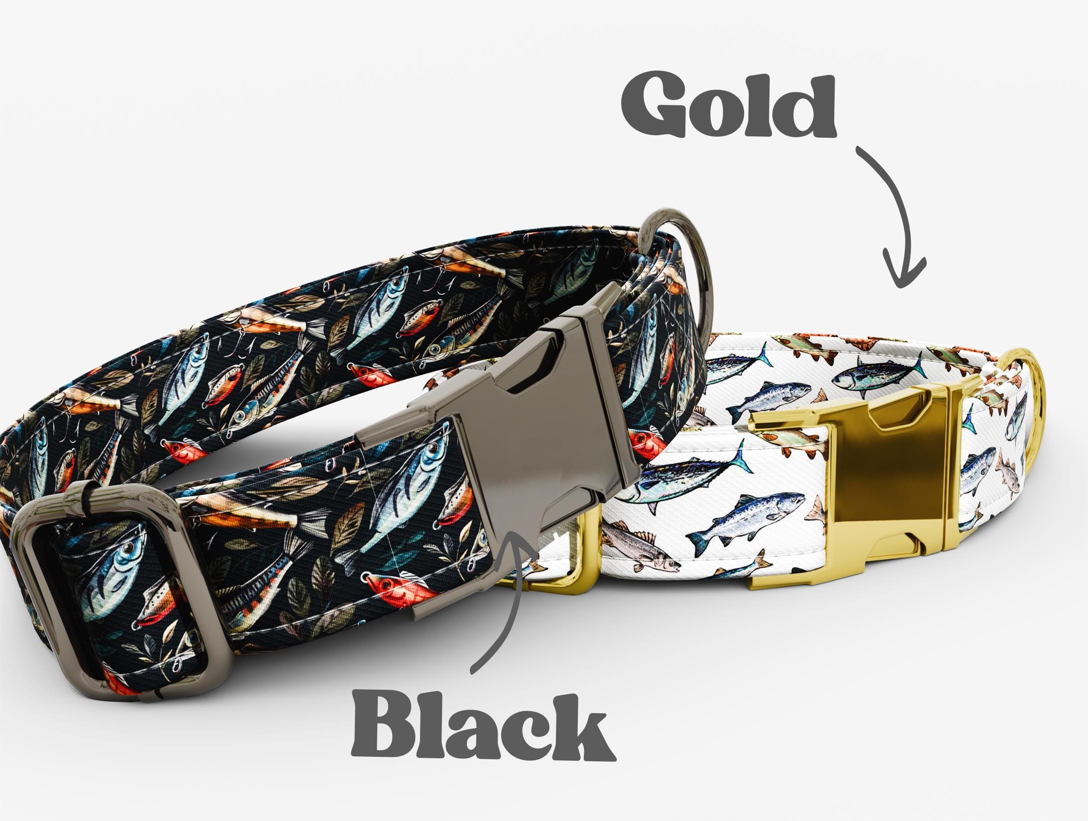 Personalized Fishing Dog Collar With Leash: USA Handmade, Adjustable - Etsy