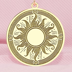 14K Gold Sun Necklace – 925K Silver Boho Sun Medallion – Celestial ...