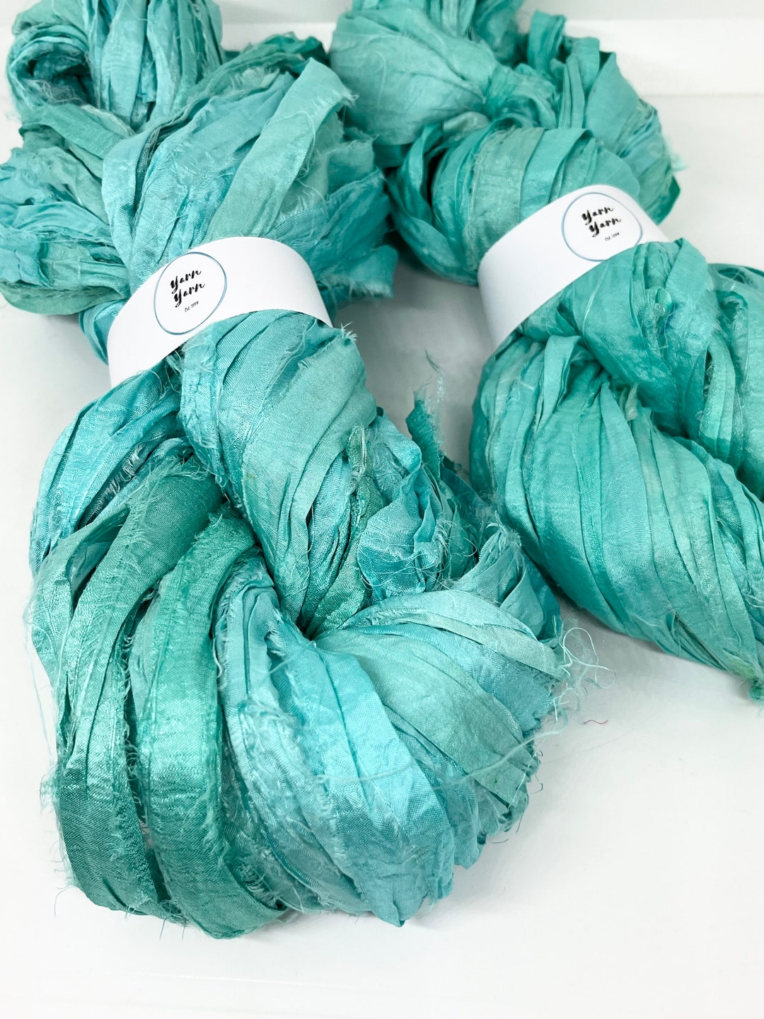 Silk Sari Ribbon, 5 Metre. Blue Lagoon. Weaving, Eco Gift Wrap, Knit ...
