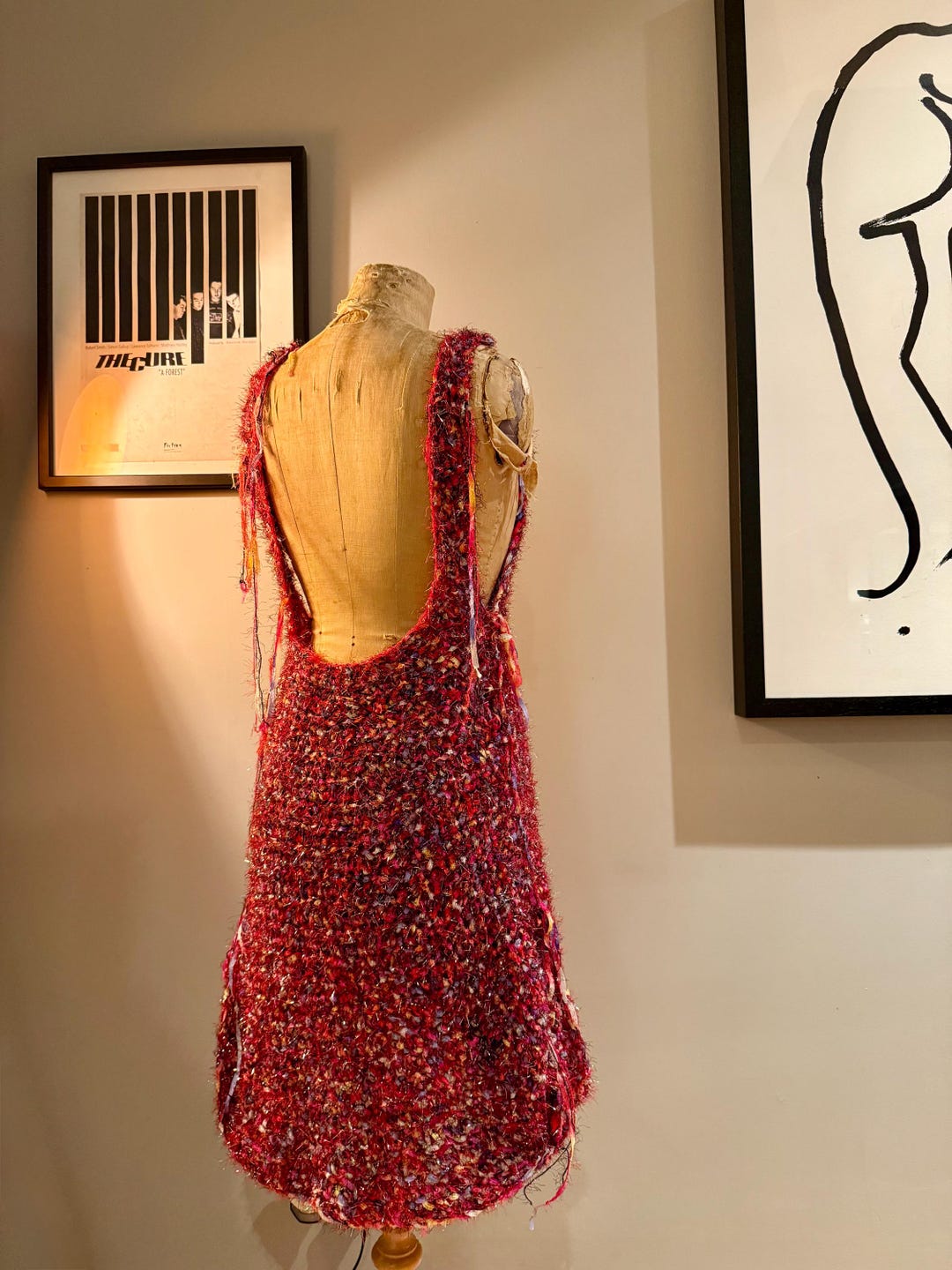 Effortless Grunge Dress. Sparkly Hand Crocheted Dress. Backless ...