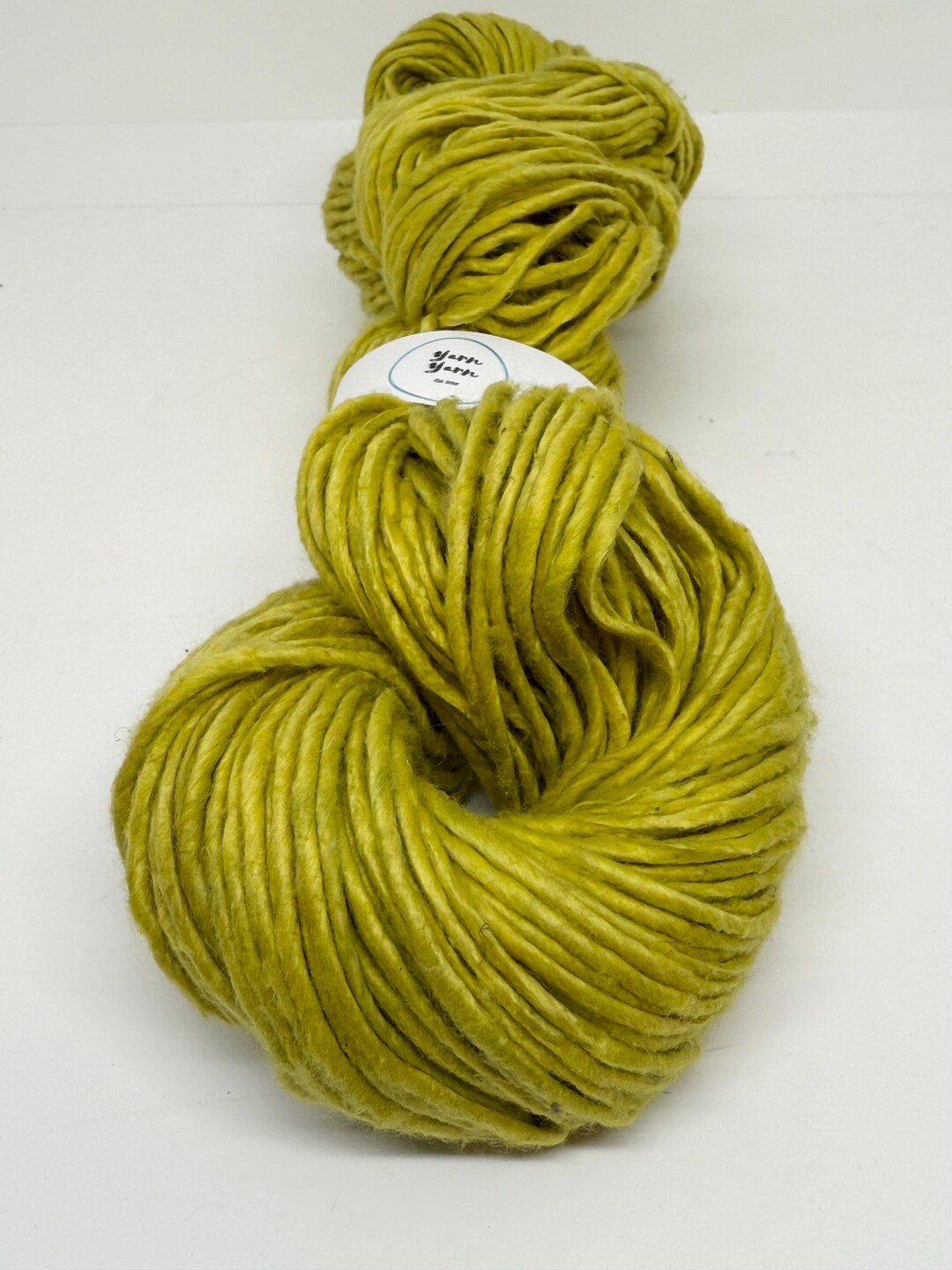 Handspun Organic Cotton Slub Yarn. Chartreuse, Ethical Yarn. Planet ...