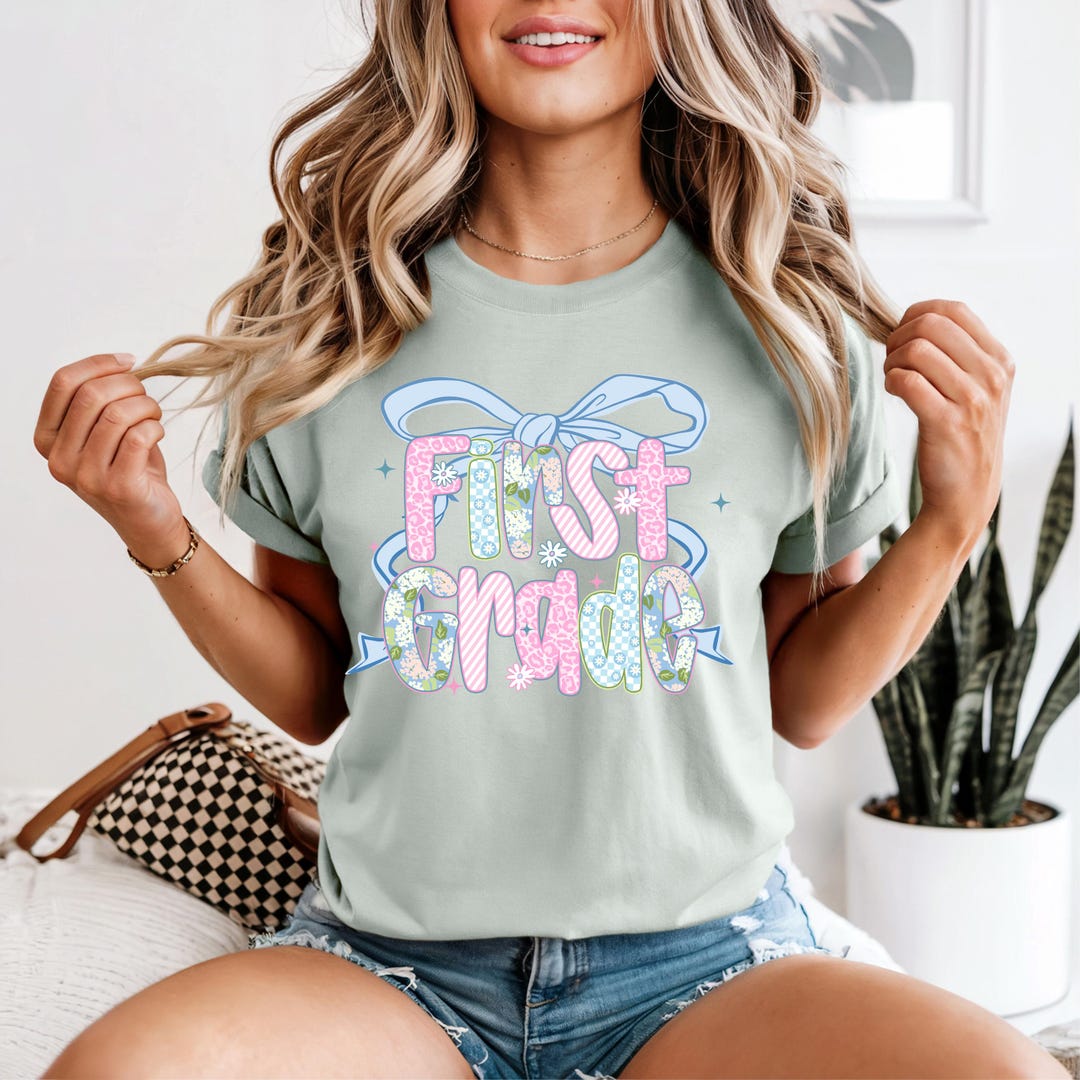 Coquette First Grade Teacher T-shirt, Cute Comfort Colors Tee, Teacher ...