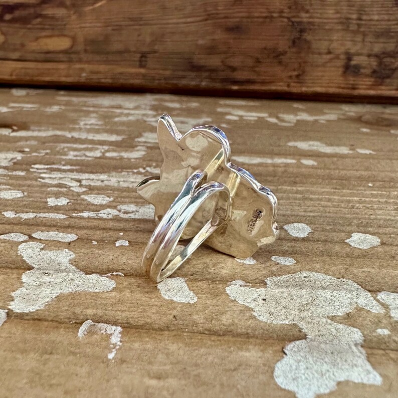 MINNIE MOUSE Large Zuni Toons Ring | Silver Jet Turquoise Spiny Oyster ...