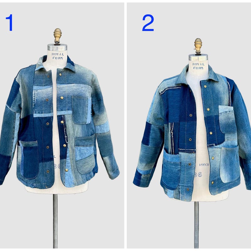 Patch Work Denim Jacket - Etsy