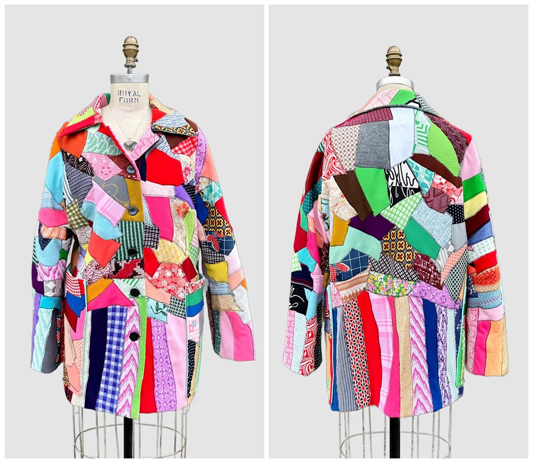 NITA ROSS HANDMADE Crazy Quilt Vintage 70s Patchwork Jacket | 1970s ...